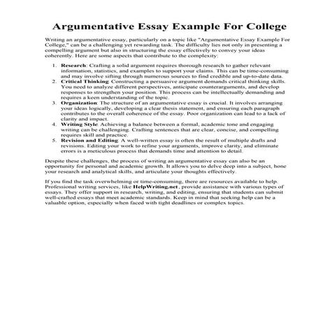 Argumentative Essay Example For College.pdf