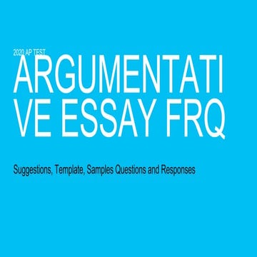 Argumentative essay frq review | PPTX