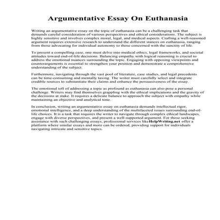 Argumentative Essay About Euthanasia.pdf