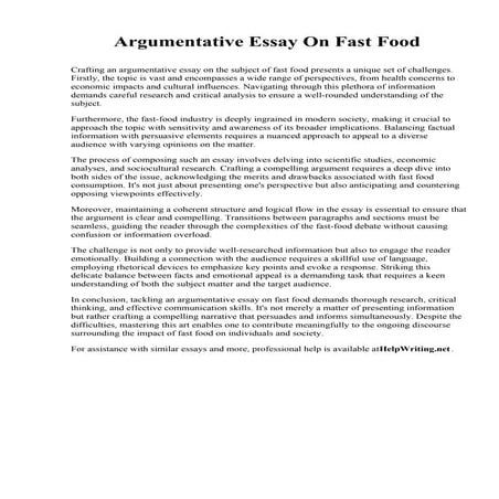 Argumentative Essay On Fast Food.pdf