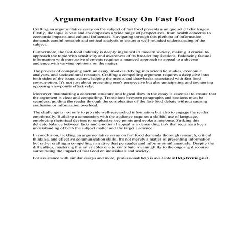 Argumentative Essay On Fast Food.pdf