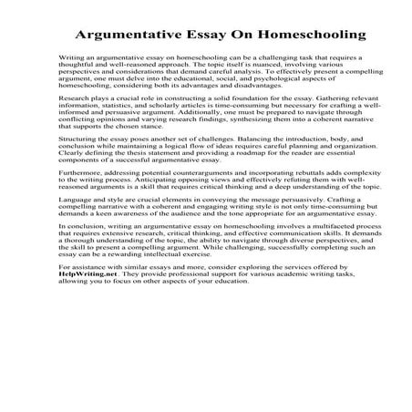 Argumentative Essay On Homeschooling.pdf