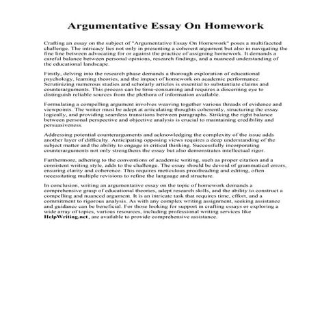 Argumentative Essay On Homework.pdf