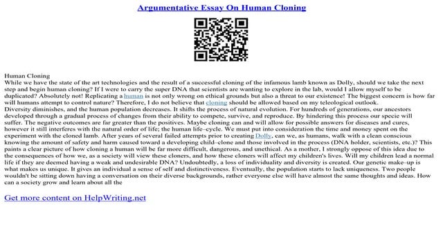 Against Human Cloning