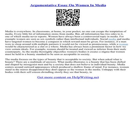 Argumentative Essay On Media | PDF