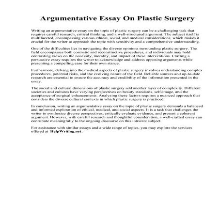 Argumentative Essay On Plastic Surgery.pdf