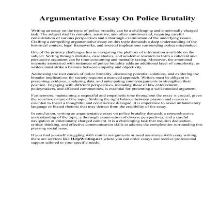 Argumentative Essay On Police Brutality.pdf