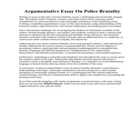 Argumentative Essay On Police Brutality. Argumentative essay about ...
