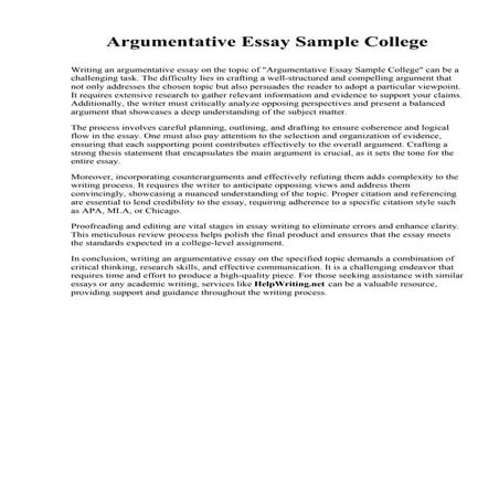 Argumentative Essay Sample College.pdf