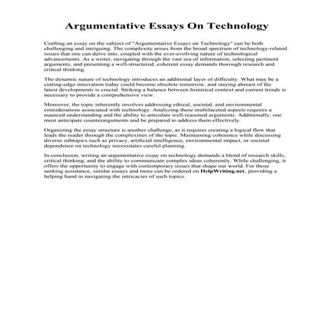 Argumentative Essays On Technology.pdf
