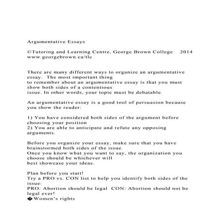 Argumentative essay outline | PPTX