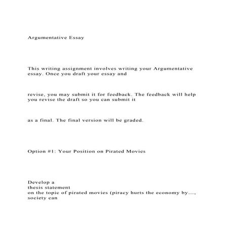 Argumentative EssayThis writing assignment involves .docx