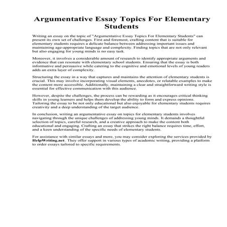 Argumentative Essay Topics For Elementary Students.pdf