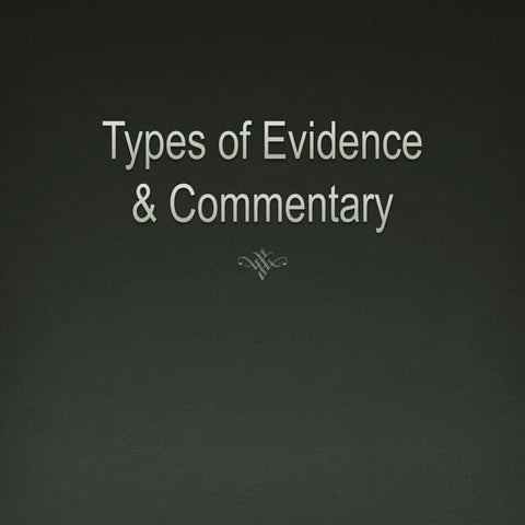 Argumentative evidence and commentary | PPTX