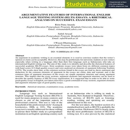 Analysing ESL Persuasive Essay Writing Using Toulmin S Model Of Argument | PDF