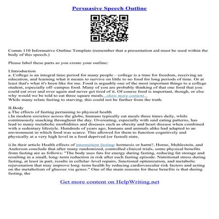 Argumentative Persuasive Essay Outline | PDF