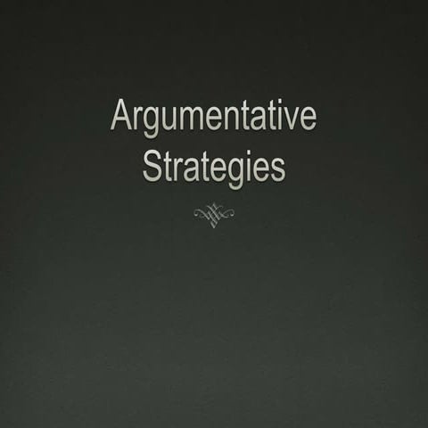Argumentative strategies ethos, pathos, logos | PPTX