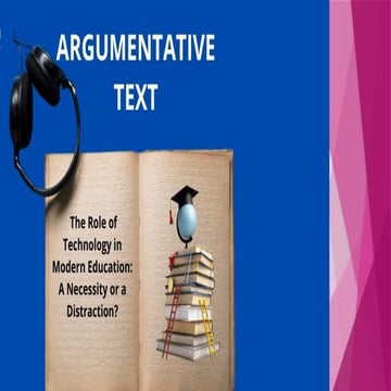 argumentative text including text, materials and exercises | PPTX