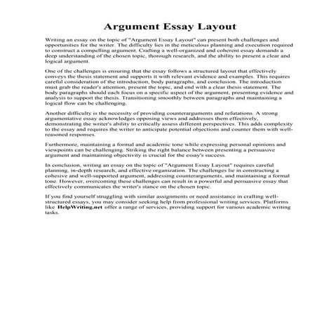 Argument Essay Layout | PDF