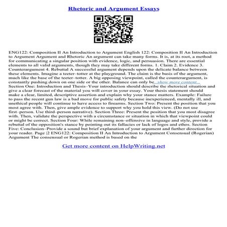 Argument Essay Writing | PDF