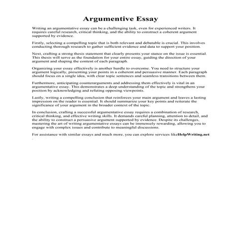 Argumentive Essay | PDF