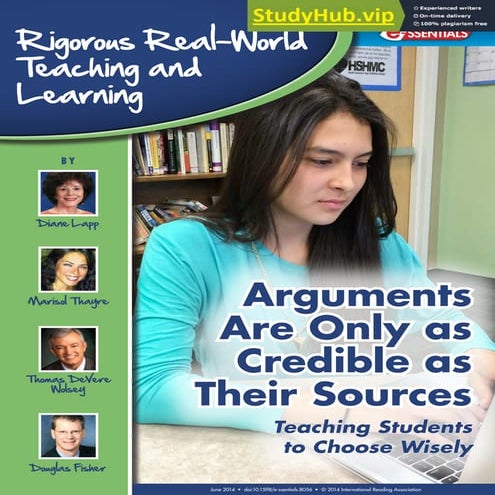 Arguments Are Only As Credible As Their Sources Teaching Students To ...