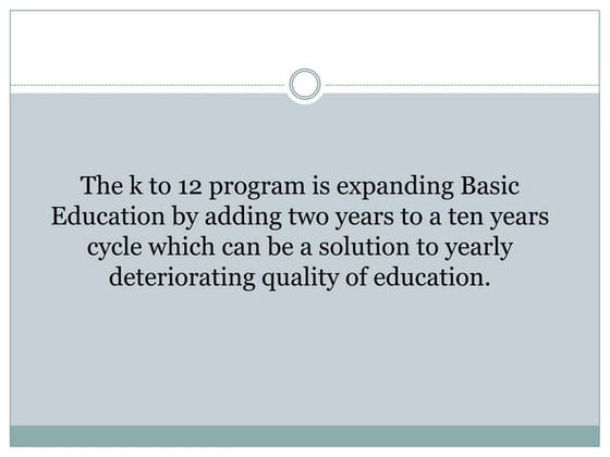 Module 1 ppt 1 K 12 framework | PPTX | Professional School | Postgraduate Education