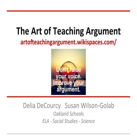 The Art of Teaching Argument | PDF