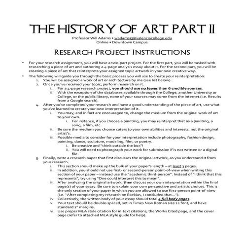 Arh2051 sp2021 research project instructions | PDF