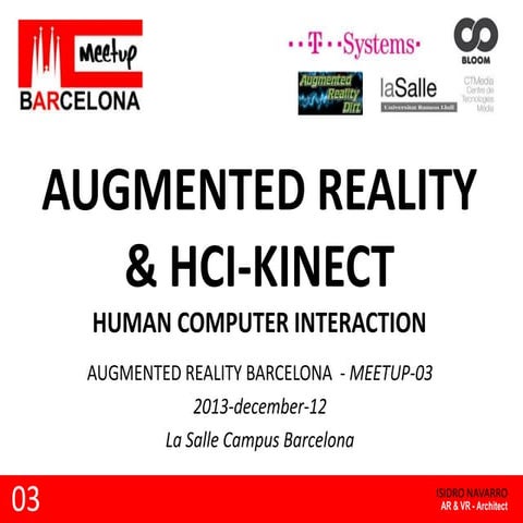 Augmented Reality - HCI & kinect | PPTX