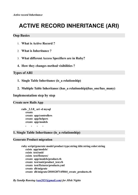 Active Record Inheritance In Rails Pdf