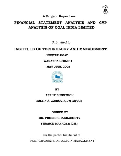 Synopsis on financial statement analysis | PDF