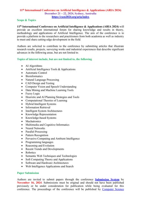 11th International Conference on Artificial Intelligence (ARIN 2025) | PDF