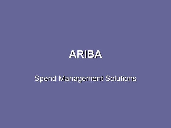SAP ARIBA Module and Course Features PPT | PPT