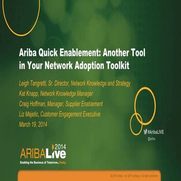Ariba Quick Enablement: Another Tool in Your Network Adoption Toolkit ...
