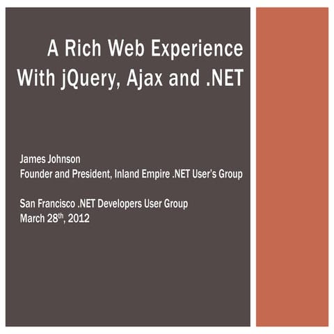 A Rich Web Experience With Jquery Ajax And Net