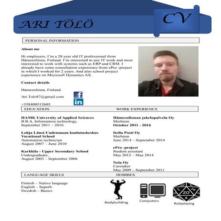 Ari cv englanniksi | PDF | Education