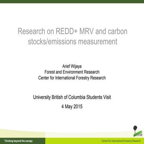 Research on REDD+ MRV and carbon stocks/emissions measurement | PPTX