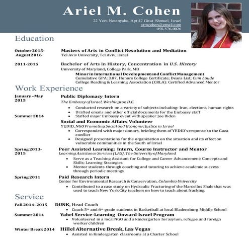 Ariel Cohen Resume may 2015 | DOCX