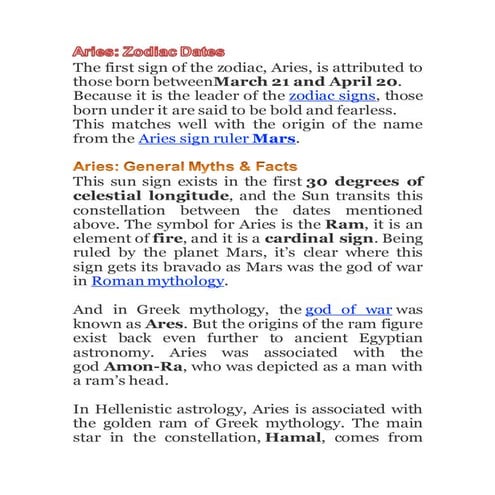 Aries zodiac dates . | PDF