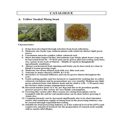 Variety catalogue of some newly developed improved varieties of ...