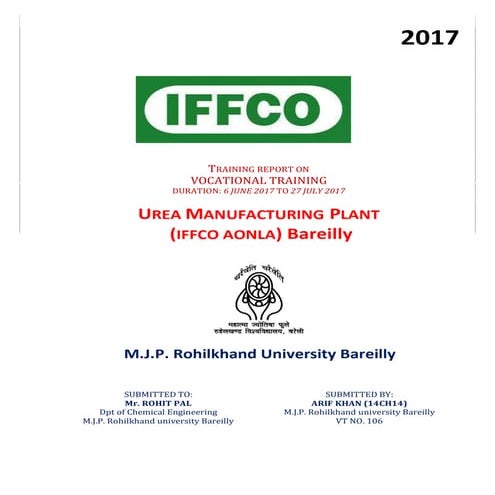 IFFCO Training Report 2017- Arif Khan | PDF