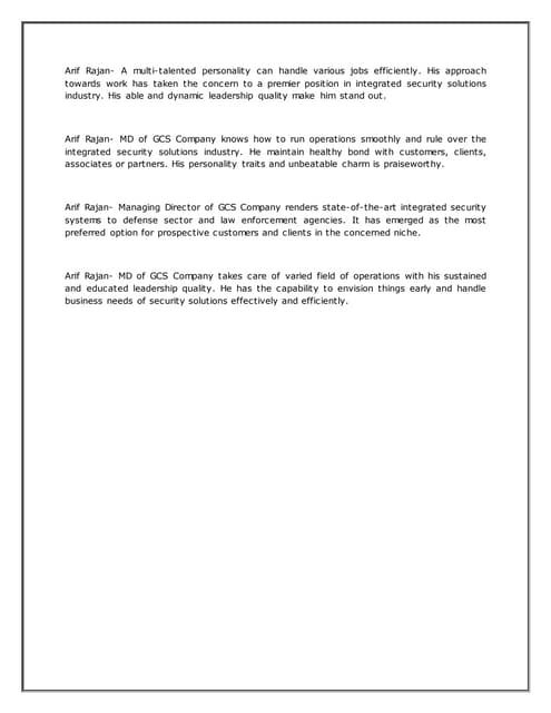 Arif rajan | DOCX | Business | Business and Finance Arif rajan | DOCX | Business | Business and Finance
