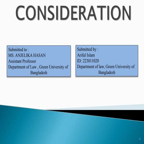 Consideration under law contract | PPTX