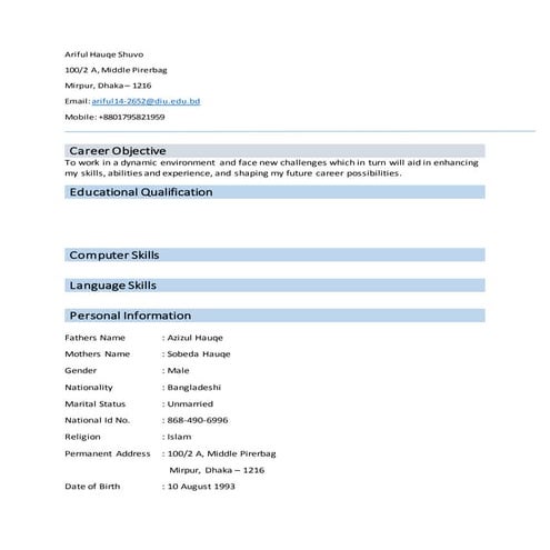 Simple resume | DOCX
