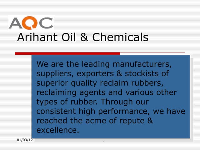 Arihant Oil And Chemicals Ppt