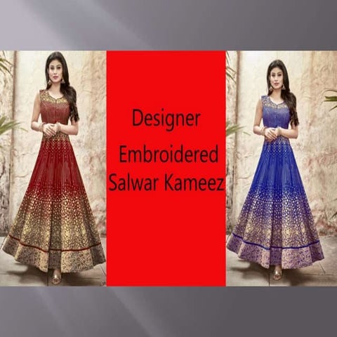 Party Wear Anarkali Suits | Embroidered Anarkali By Designersandyou | PPTX | Women\'s Outerwear ...