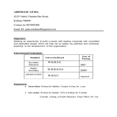 Arindam updated cv | DOCX