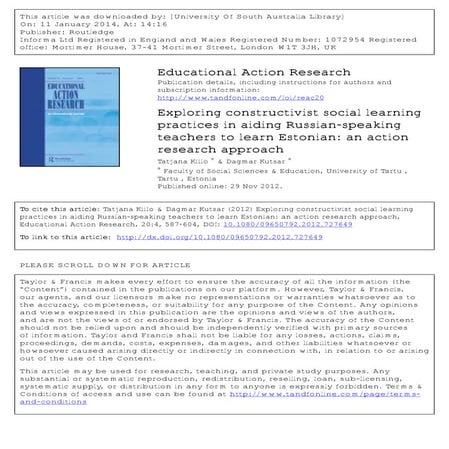 Action Research in language education | PDF