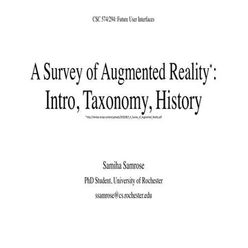 Augmented Reality (AR): Intro and History | PDF